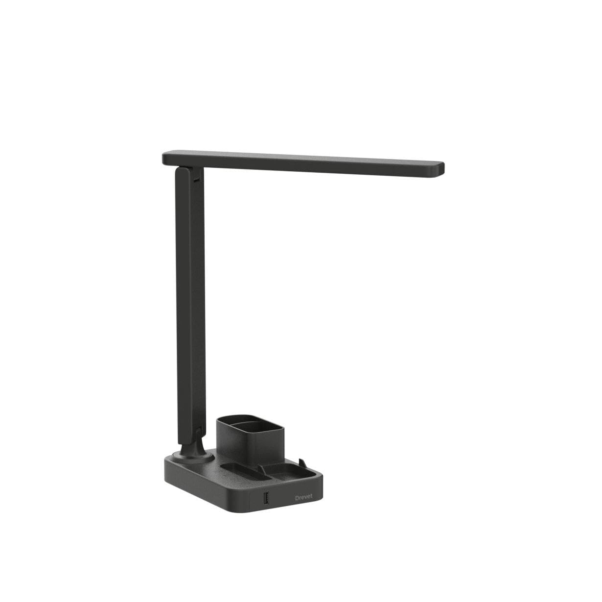Drevet LED Desk Lamp with Pen Holder, Study Table Light with USB Charging Port, 3 Lighting Modes, 3 Level Brightness,1H Timer, Touch Control, Eye-Caring Lamp, Dorm Room Essential for College Students