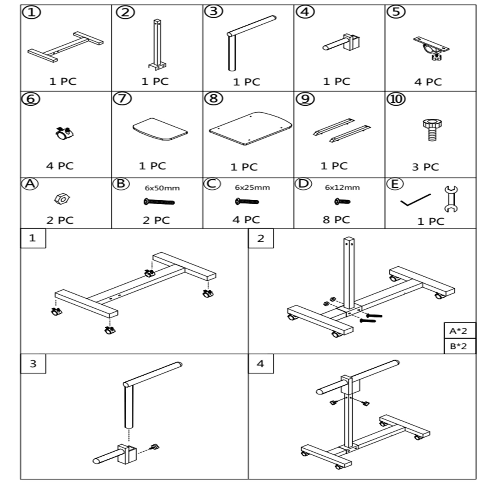 COSDACE Foldable Laptop Table for Sofa, Adjustable Height Desk Table Workstation Rolling Table, Portable Overbed Mobile Computer Table with Wheeled & Metal Frame for Home, Office, Study