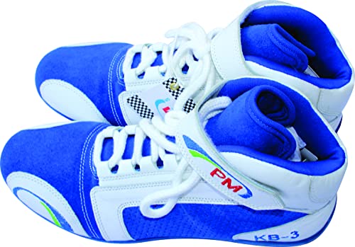 Driving Shoes, Karting Shoes, Go Kart Shoes (Blue/White, 9.5)