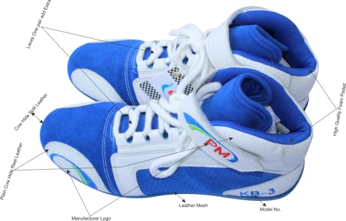 Driving Shoes, Karting Shoes, Go Kart Shoes (Blue/White, 9.5)