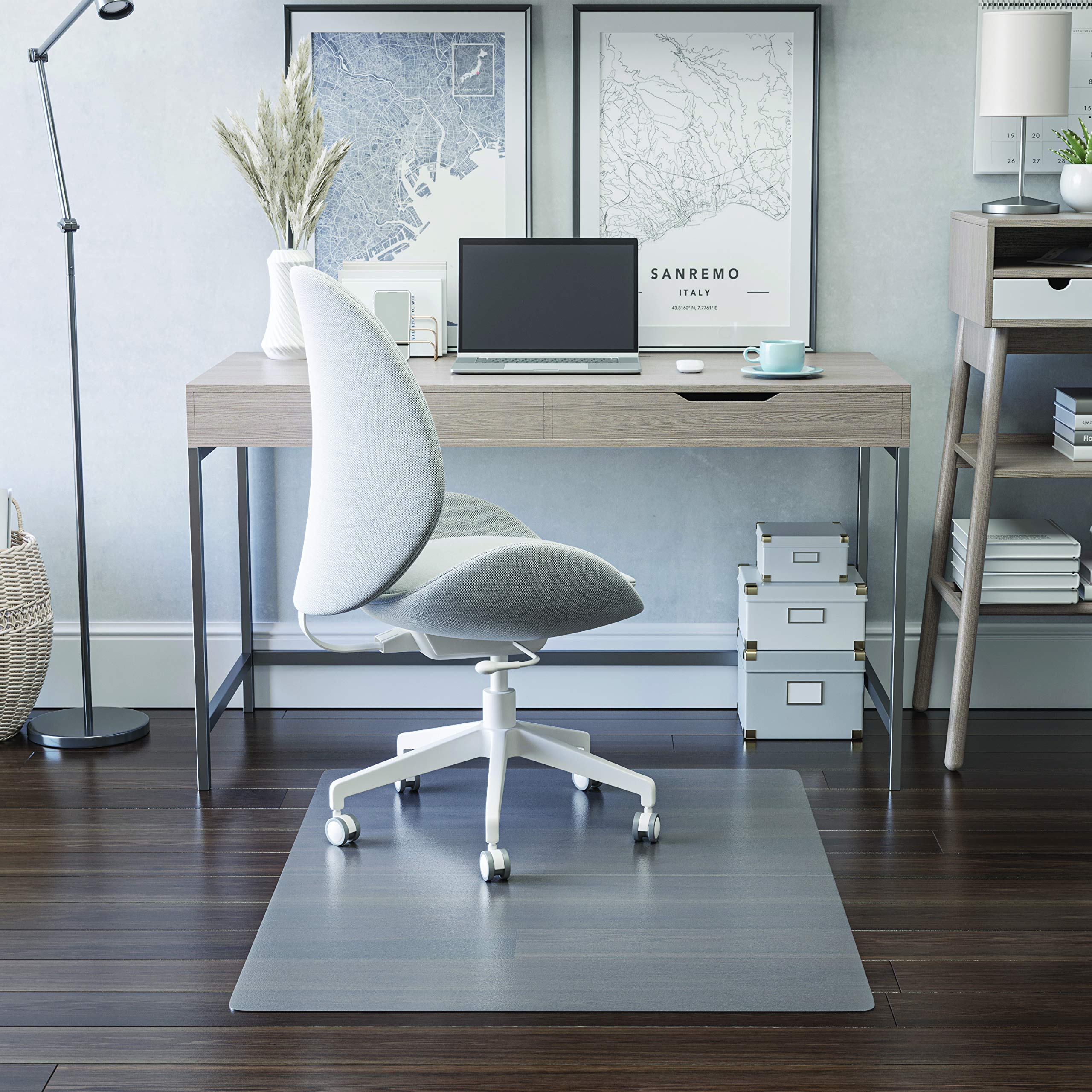 Deflecto EconoMat Clear Chair Mat, Hard Floor Use, Rectangle, Straight Edge, 46β x 60β (CM2E442FCOM)