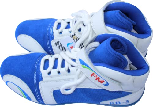 Driving Shoes, Karting Shoes, Go Kart Shoes (Blue/White, 9.5)
