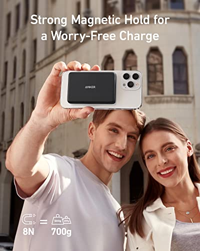 Anker 521 Magnetic Battery (PowerCore Magnetic 5K), 5000 mAh Magnetic Wireless Portable Charger with USB-C Cable, for iPhone 13 / 13 Pro / 13 Pro Max / 13 Mini / 12 / 12 Pro / 12 Pro Max / 12 Mini