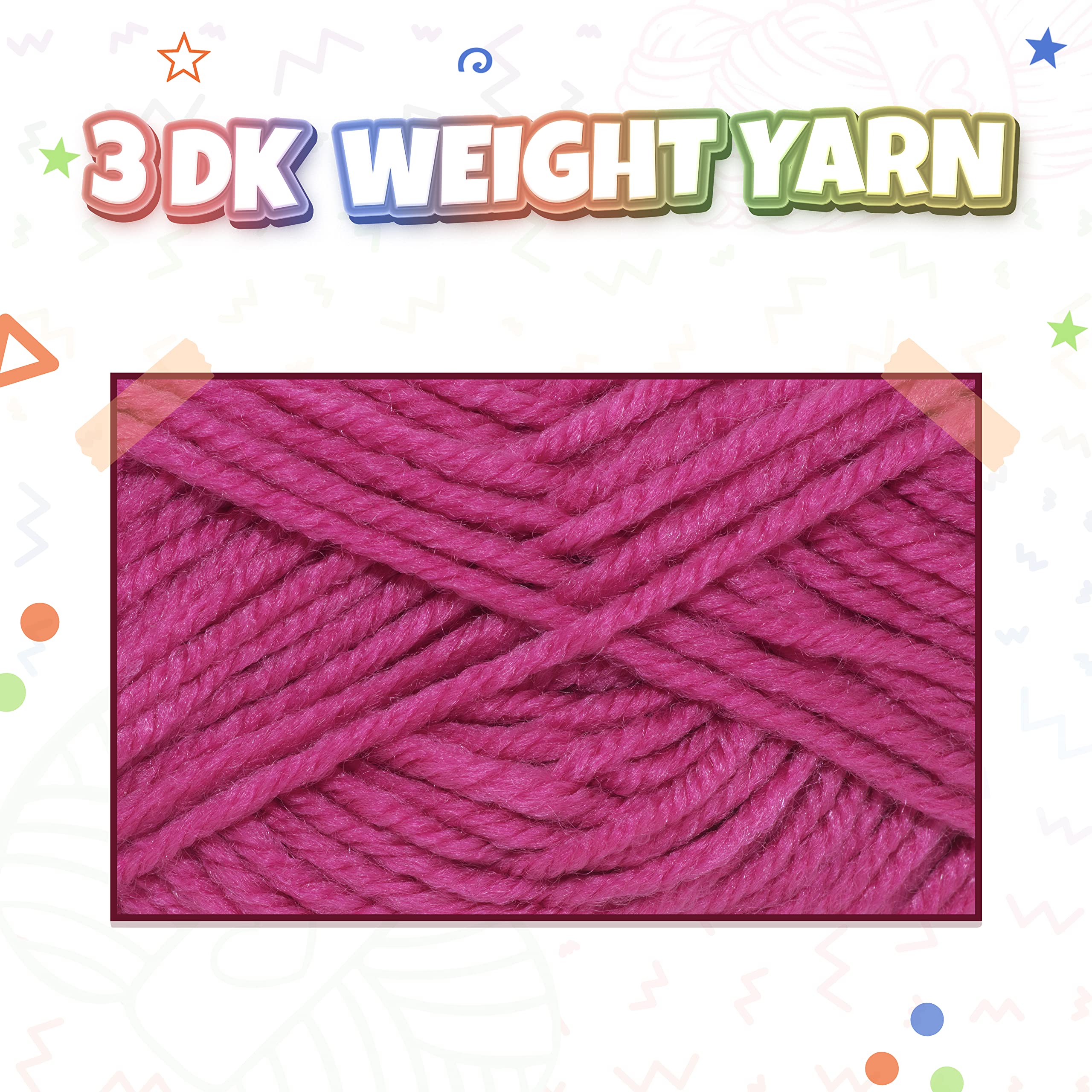 TYH Supplies 8 Acrylic Yarn Skeins | 560 Yard Soft Yarn Medium Weight for Knitting, Crochet, Craft Projects | 70 Yard Skeins | 8 Colors | Beginner Set | Light Color Collection