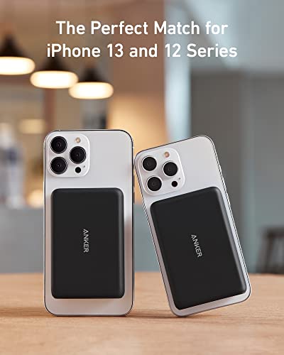 Anker 521 Magnetic Battery (PowerCore Magnetic 5K), 5000 mAh Magnetic Wireless Portable Charger with USB-C Cable, for iPhone 13 / 13 Pro / 13 Pro Max / 13 Mini / 12 / 12 Pro / 12 Pro Max / 12 Mini