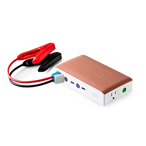 HALO Bolt Wireless Laptop Power Bank - 44400 mWh Portable Phone Laptop Charger Car Jump Starter with AC Outlet and Car Charger, Rose Gold