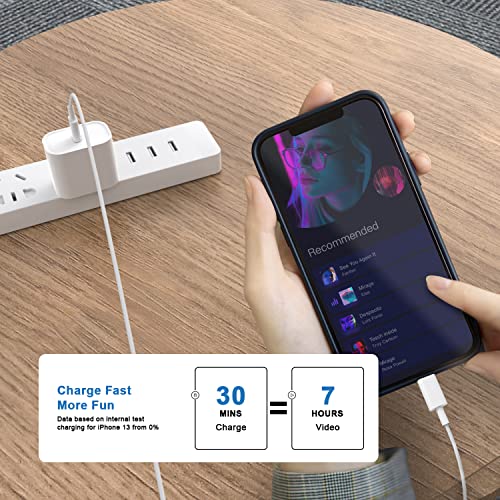 iPhone Fast Charger, 3 Pack [Apple MFi Certified] PD 20W Type C Fast Charger Block with 6FT USB C to Lightning Fast Charging Data Sync Cable Compatible for iPhone 14 13 12 11 Pro Max XS XR X 8 iPad