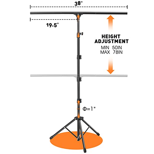 Svopy T Shape Backdrop Stand - 6.5x3.2ft Photo Backdrop Stand for Parties with 4 Spring Clamps, Sandbag and Carry Bag, Sturdy Back Drop Adjustable Stand for Photography, Photoshoot, Parties, Zoom