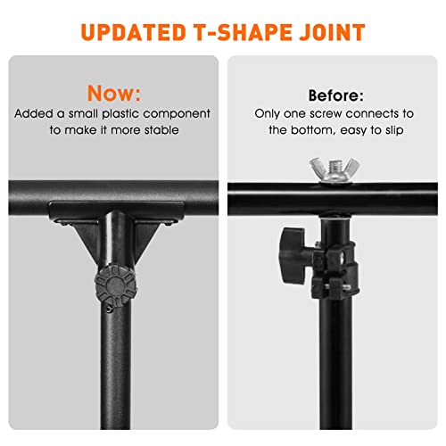 Svopy T Shape Backdrop Stand - 6.5x3.2ft Photo Backdrop Stand for Parties with 4 Spring Clamps, Sandbag and Carry Bag, Sturdy Back Drop Adjustable Stand for Photography, Photoshoot, Parties, Zoom