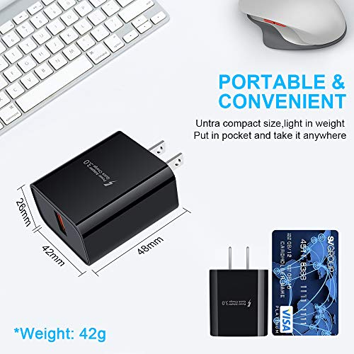 Adaptive Fast Charger Android Charger with 3ft USB Type C Cable Fast Charging for Samsung Galaxy A14 A13 5G A53 A52 A32 A12 A04S A03S S23 S22 S21 FE S20+ A11 A21 A10E Note 20 Ultra, Moto G Pure/Stylus