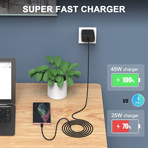 45W Samsung Super Fast Charger USB C Wall Charger for Samsung Galaxy S22/S22 Ultra/ S22+/Note10/Note10 +/S8/S9/S10/S20/S21,Galaxy Tab S7/S7+/S8/S8+/S8 Ultra Samsung Type C Wall Charger(6ft Cable)