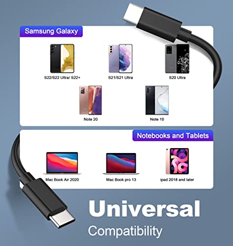 45W Samsung Super Fast Charger USB C Wall Charger for Samsung Galaxy S22/S22 Ultra/ S22+/Note10/Note10 +/S8/S9/S10/S20/S21,Galaxy Tab S7/S7+/S8/S8+/S8 Ultra Samsung Type C Wall Charger(6ft Cable)