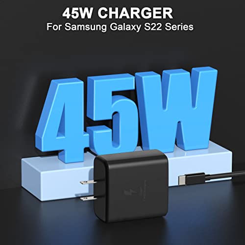 45W Samsung Super Fast Charger USB C Wall Charger for Samsung Galaxy S22/S22 Ultra/ S22+/Note10/Note10 +/S8/S9/S10/S20/S21,Galaxy Tab S7/S7+/S8/S8+/S8 Ultra Samsung Type C Wall Charger(6ft Cable)