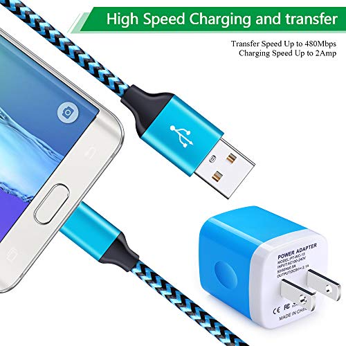 USB Charger Plug Home Wall Adapter 6Ft Micro USB Cable Android Charger Cord Fast Charging for Samsung Galaxy J7 Crown/J7 Star/J7 Prime/J7 Sky Pro/J7 Refine/J7 Pro/J7 Neo/J7v Prime S7 S6 J3 LG K10 V10