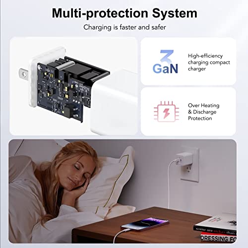 【2023 New】 40W USB-C Wall Charger, [MFI Certified] Dual Port 20W PD 3.0 USB Type C Fast Charging Block Plug Adapter with 2X6FT Charging Cable for iPhone 14 13 12 11 Pro Max, iPad Pro, Samsung Galaxy
