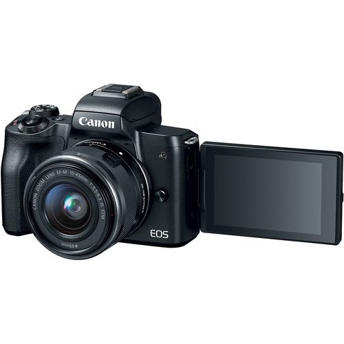 Canon EOS M50 Mirrorless Digital Camera (Black) Bundle w/Canon EF-M 15-45mm is STM & Tamron 70-300mm Di LD Lenses + Auto (EF/EF-S to EF-M) Mount Adapter + Gadget Bag + Accessories