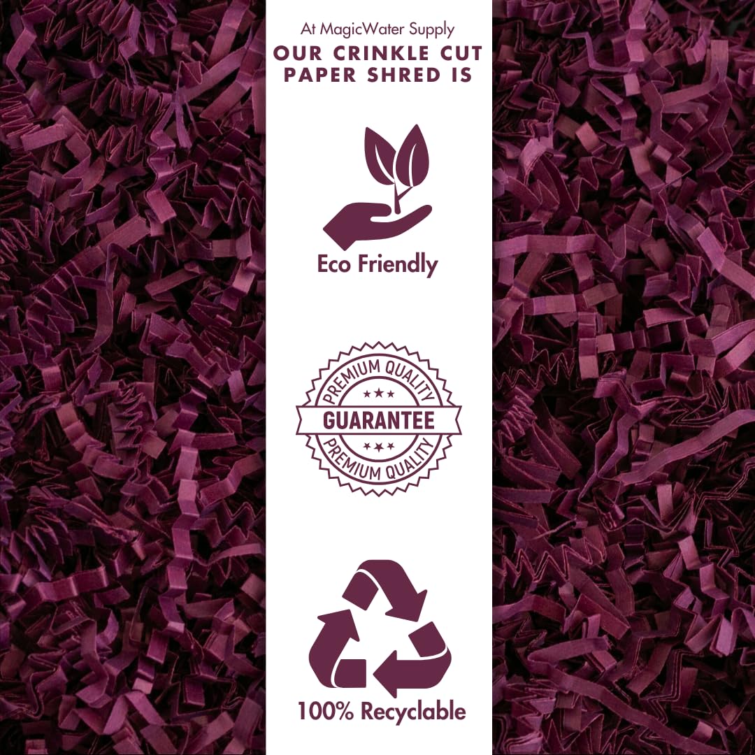 MagicWater Supply Crinkle Cut Paper Shred Filler (1 LB) for Gift Wrapping & Basket Filling - Burgundy