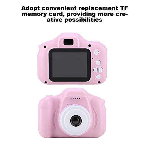 Portable Kid Video Camera, X2 Mini 2.0 inch HD 1080P IPS Color Screen Children's Digital Camera Cute Camera for Boys and Girls, Support 32GB TF Card(Pink)