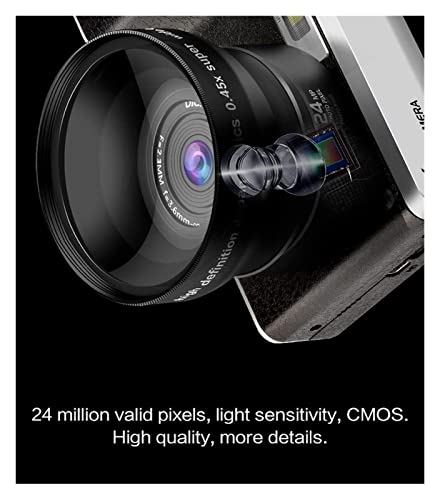 Camera Vlogging Camera, 4K Digital Camera for with WiFi 16X Digital Zoom 180 Degree Flip Screen Wide Angle Lens, Macro Lens Digital Camera