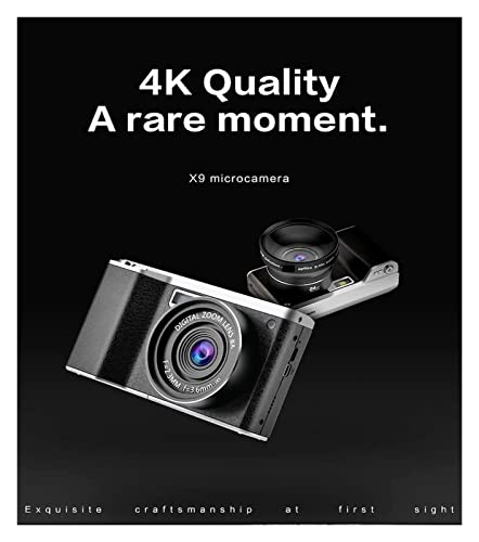 Camera Vlogging Camera, 4K Digital Camera for with WiFi 16X Digital Zoom 180 Degree Flip Screen Wide Angle Lens, Macro Lens Digital Camera