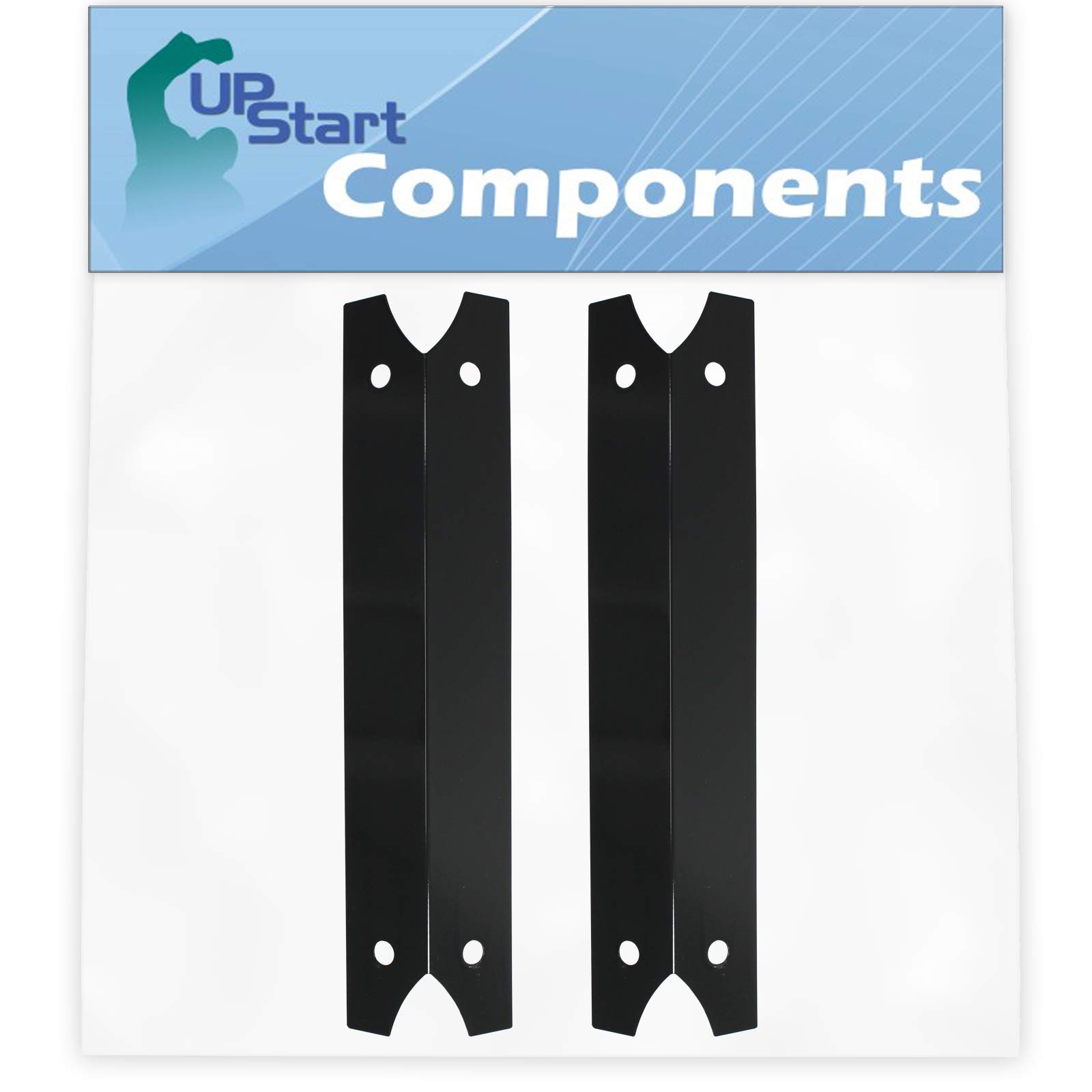 2-Pack BBQ Grill Heat Shield Plate Tent Replacement Parts for Charmglow 8107600F - Compatible Barbeque Porcelain Steel Flame Tamer, Flavorizer Bar, Vaporizer Bar, Burner Cover 17 3/4"
