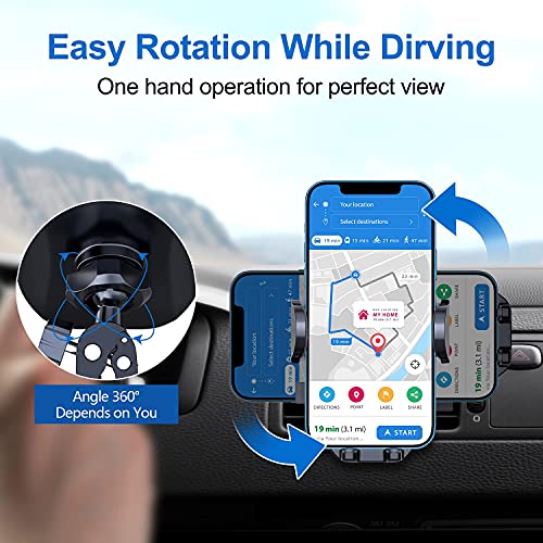 vanva [ Military-Grade Protection Universal Air Vent Car Mount, [ Big Phones & Thick Case Friendly ] Cell Phone Holder for Car Hands Free Clamp Cradle Vehicle fit for All Apple (B1)