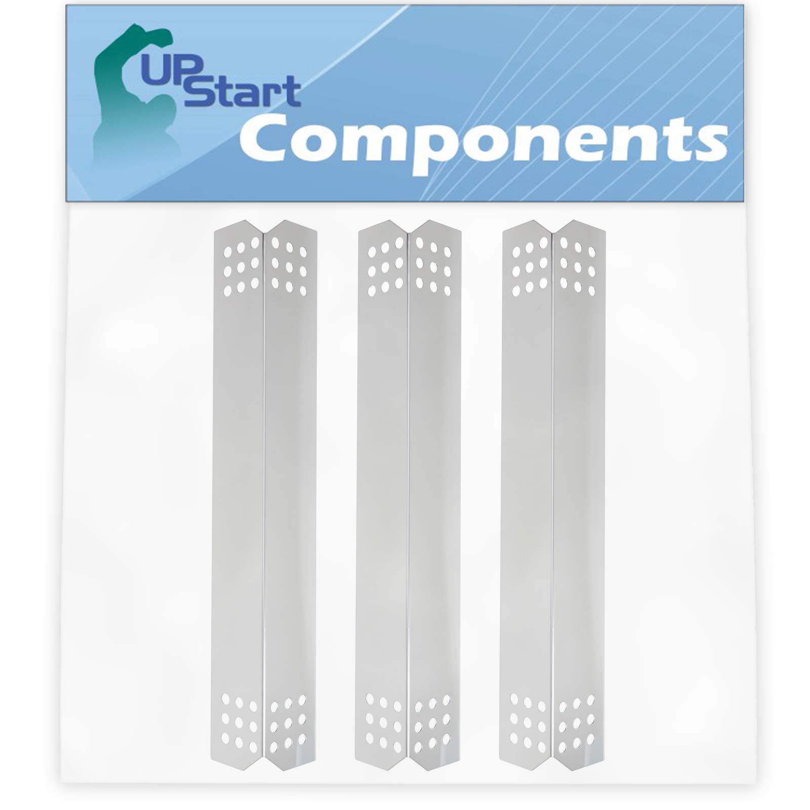 3-Pack BBQ Grill Heat Shield Plate Tent Replacement Parts for Kitchenaid 730-0336D - Compatible Barbeque Stainless Steel Flame Tamer, Flavorizer Bar, Vaporizer Bar, Burner Cover 16 1/8"