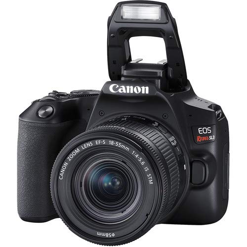 Rebel SL3 Digital SLR Camera Kit (Black) with EF-S 18-55mm is STM Lens and Deluxe Accessory Bundle incl. Memory Cards, Backpack and More