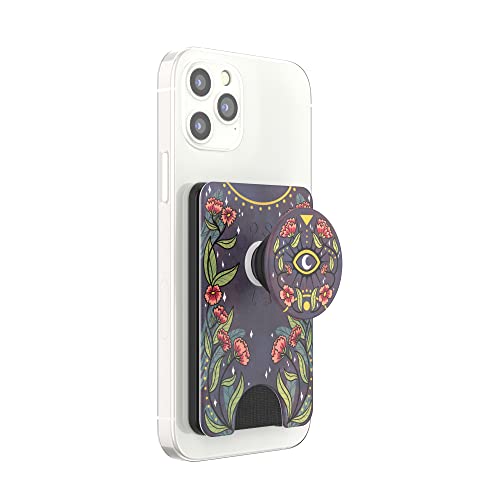 PopSockets: Phone Wallet with Expanding Grip, Phone Card Holder, Wireless Charging Compatible, Wallet for MagSafe - Floral Bohemian