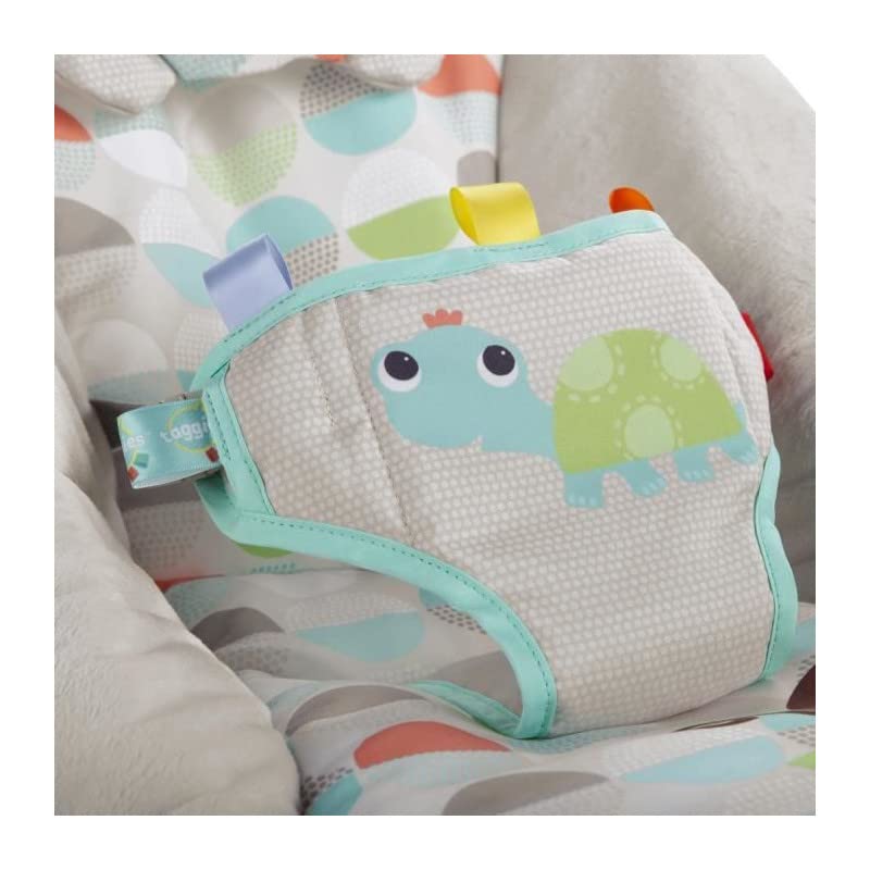 Bright Starts Happy Safari Vibrating Baby Bouncer Seat with 3-Point Harness and-Toy Bar, Age 0-6 Months