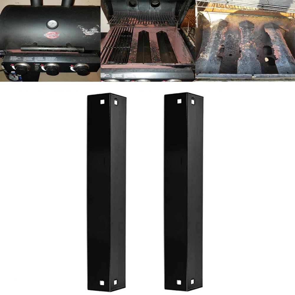 Moriintl 2PCS Grill Parts for Chargriller 5050, 3001, 3008, 3030, 4000, 5252, 5650,Heat Plate Replacement Parts for King Griller 3008, 5252,Heat Shield Tent Deflector 95051 (PORCELAIN-95051-2PCS-G)