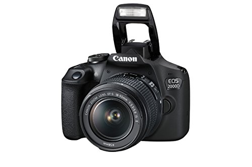EOS 2000D DSLR Camera and EF-S 18-55 mm f/3.5-5.6 is II Lens, Black (Renewed)