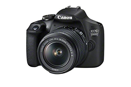 EOS 2000D DSLR Camera and EF-S 18-55 mm f/3.5-5.6 is II Lens, Black (Renewed)