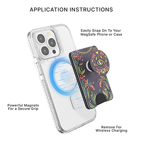 PopSockets: Phone Wallet with Expanding Grip, Phone Card Holder, Wireless Charging Compatible, Wallet for MagSafe - Floral Bohemian