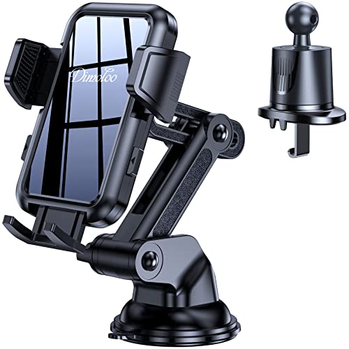 Car Cell Phone Holder for iPhone (3 in 1) Dash/Dashboard Windshield Vent [Upgraded Suction Cup] Phone Mount for Car, Cell Phone Car Mount, Hands Free Phone Stand for Car Fit for All Mobile Phones