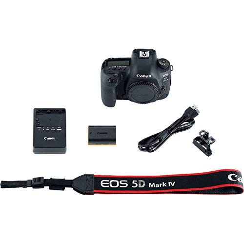 Canon EOS 5D Mark IV Digital SLR Camera with Canon EF 50mm f/1.8 STM Lens + Canon EF 75-300mm f/4-5.6 III Lens + Accessory Bundle (Renewed)
