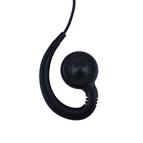 KS K-STORM Ear Hook Earpiece Headset with Mic Compatible with Hytera PD550 PD562 TD500 TD562 Two Way Radio,PU Material, Black