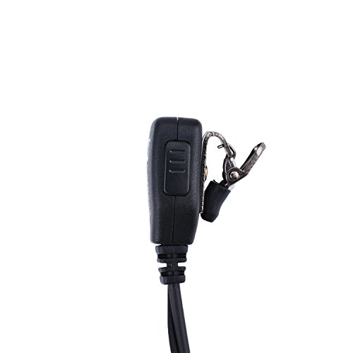 KS K-STORM Ear Hook Earpiece Headset with Mic Compatible with Hytera PD550 PD562 TD500 TD562 Two Way Radio,PU Material, Black
