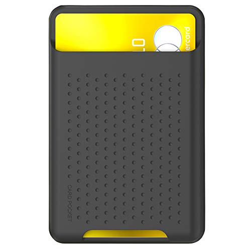 BIAJIYA Card Holder for Back of Phone for MagSafe Magnetic Silicone Wallet Compatible with iPhone 14/13/12/12 Pro/ 12 Mini/ 12 Pro Max Black