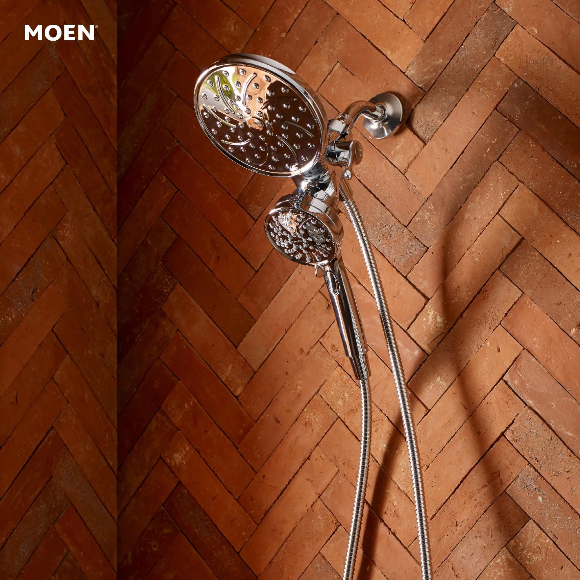 Moen Engage Magnetix Chrome 2.5 GPM Handheld/Rain Shower Head 2-in-1 Combo Featuring Magnetic Docking System, Rain Shower Head with Handheld Spray, 26009