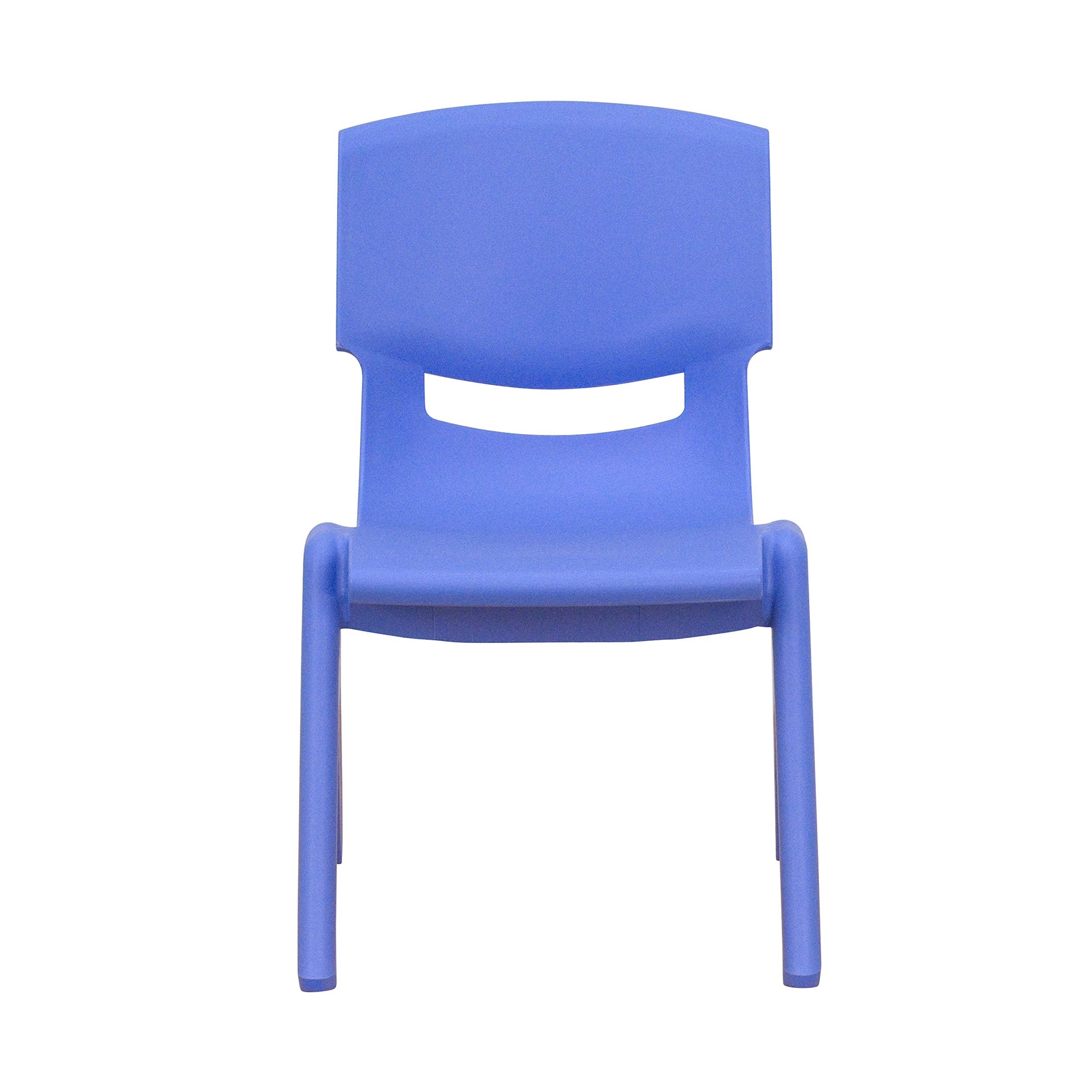EMMA + OLIVER 2 Pack Blue Plastic Stackable School Chair with 10.5" H Seat, Preschool Chair
