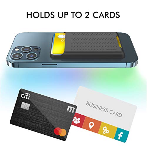 BIAJIYA Card Holder for Back of Phone for MagSafe Magnetic Silicone Wallet Compatible with iPhone 14/13/12/12 Pro/ 12 Mini/ 12 Pro Max Black