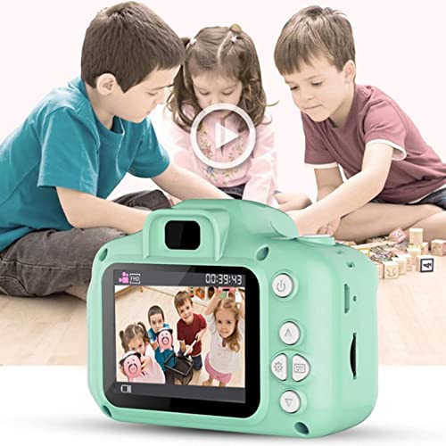 Crazypig Children's Digital Camera, Upgrade Kids Selfie Camera, 2.0 LCD Mini Camera HD Digital Video Cameras for Toddler, Children's Sports Camera (Green)