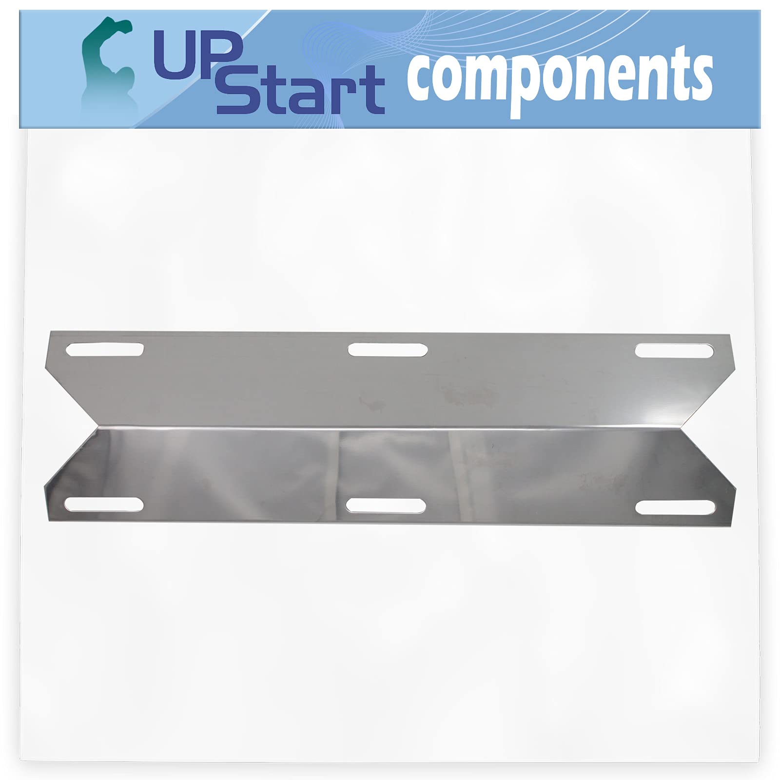 4-Pack BBQ Grill Heat Shield Plate Tent Replacement Parts for Permasteel PG-50506-SRLA - Compatible Barbeque Stainless Steel Flame Tamer, Flavorizer Bar, Vaporizer Bar, Burner Cover 15"
