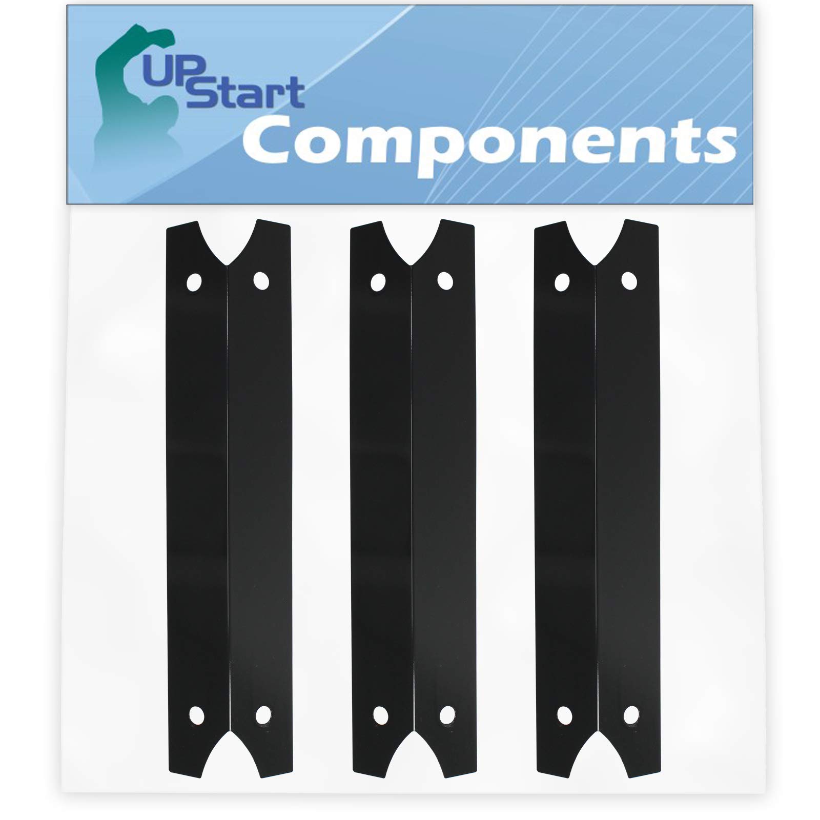 3-Pack BBQ Grill Heat Shield Plate Tent Replacement Parts for Charmglow 8107600F - Compatible Barbeque Porcelain Steel Flame Tamer, Flavorizer Bar, Vaporizer Bar, Burner Cover 17 3/4"
