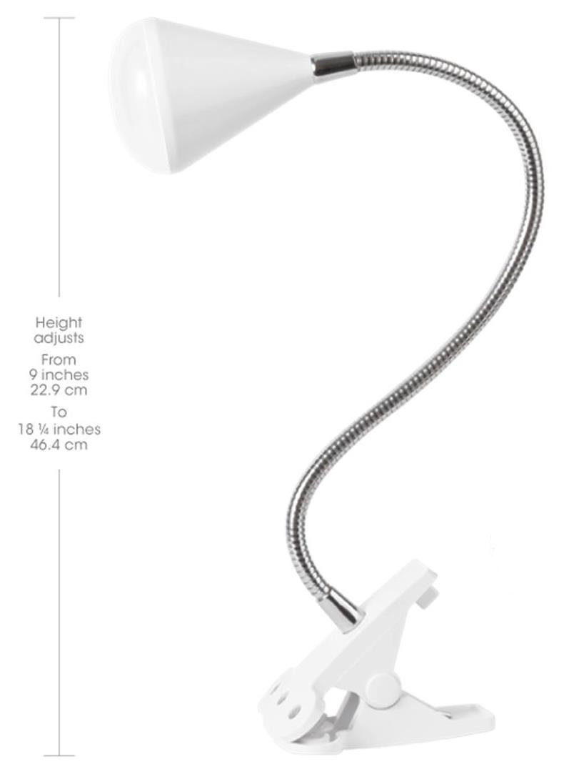 OttLite LED Cone Clip Lamp | Task Lamp, Desk Lamp | Sturdy Clip, Flexible Neck | Great for Home, Office, Work Space, Dorm