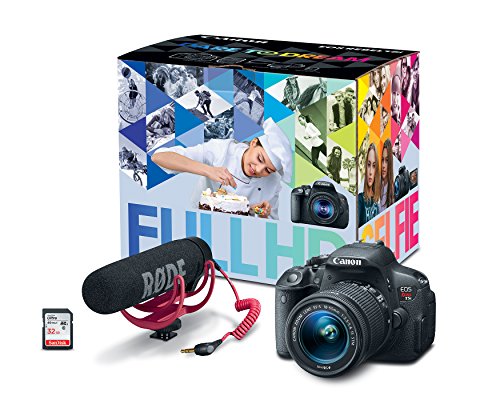Canon EOS Rebel T5i Video Creator Kit with 18-55mm Lens, Rode VIDEOMIC GO and Sandisk 32GB SD Card Class 10