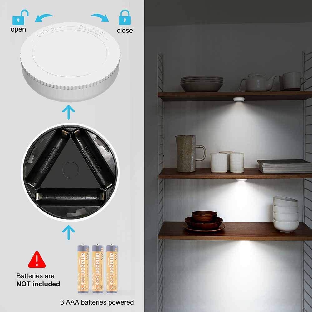 UMECORE Push Lights, 7 Pack Wireless Under Cabinet Lights Tap Push Button Light Battery Operated Puck Lights Stick On LED Night Light for Closet Counter Kitchen Cabinet RV Indoor Outdoor