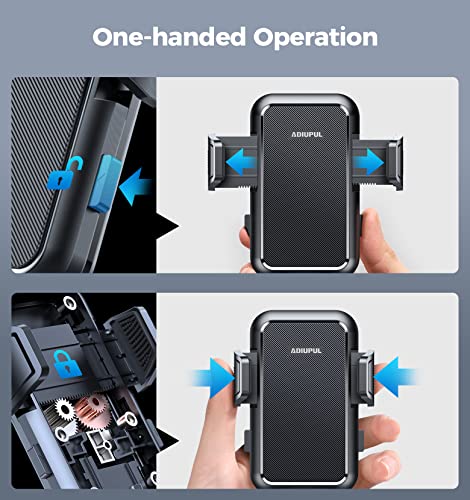 ADIUPUL Car Phone Holder Mount, Phone Mounts for Car (Bumpy Roads Friendly) 3 in 1 Universal Car Mount, Easy Clamp Hands Free Universal Fit for Dashboard Windshield Vent iPhone Samsung and More Phones