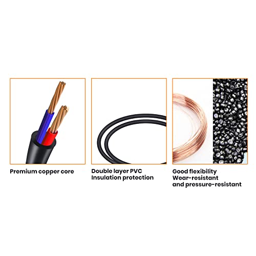 FlexSolar DC5521 Solar Connector Cable Male to Male 5.5x2.1mm Power Adapter Cable for Power Station, Surveillance Camera, LED Display, IP Camera, DVR, Router, Invoice Printer